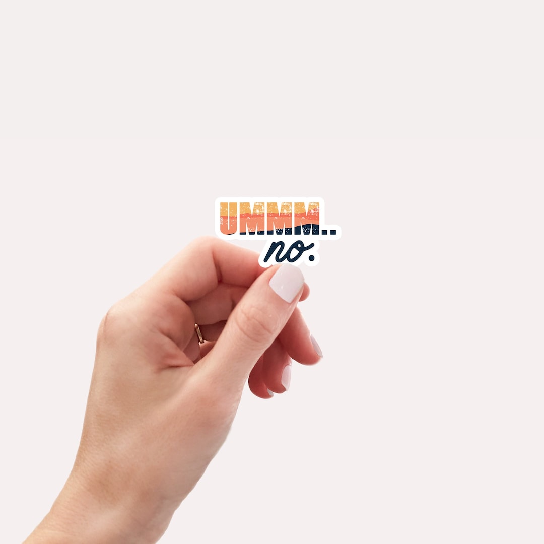 Ummm No Sticker, Waterproof Vinyl Sticker, Water Bottle Sticker, Laptop ...