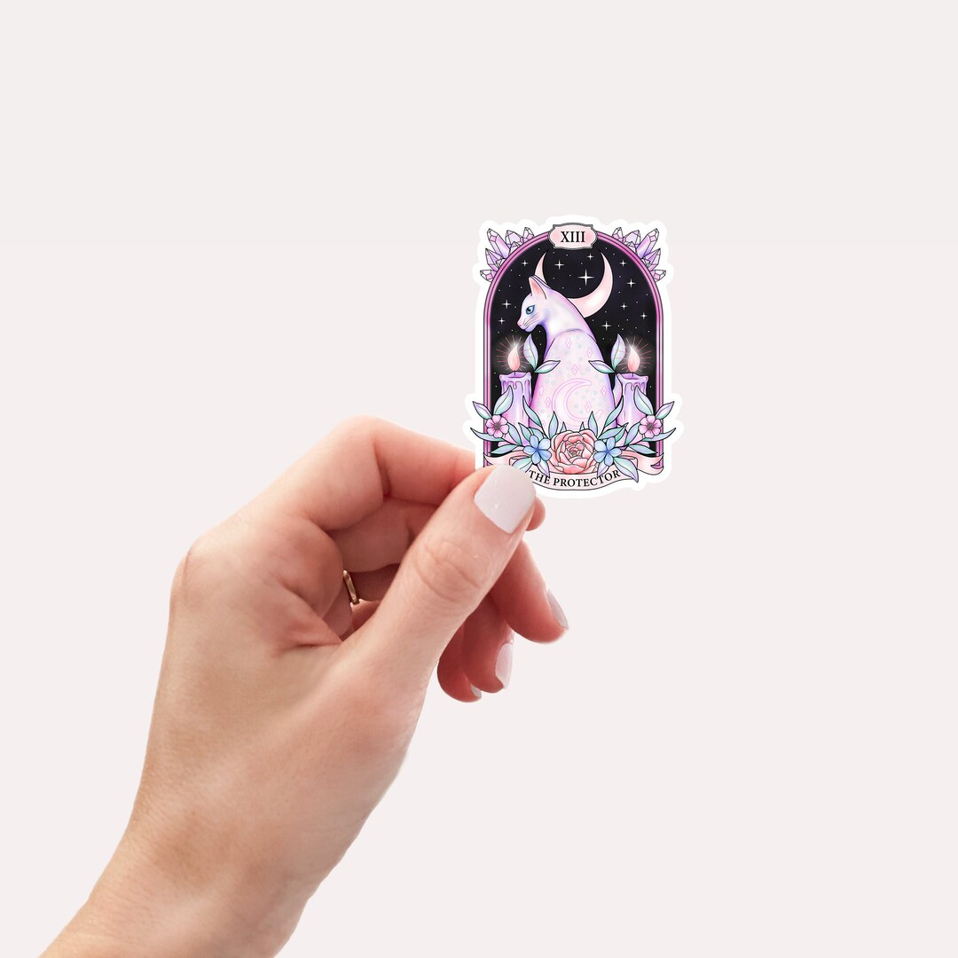 Tarot Card Sticker, Cat Sticker, the Protector, Witch Stickers ...