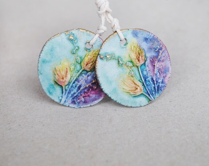Handmade Ceramic Disc Beads, Floral Charms, Wabi Sabi Jewelry Making - Etsy