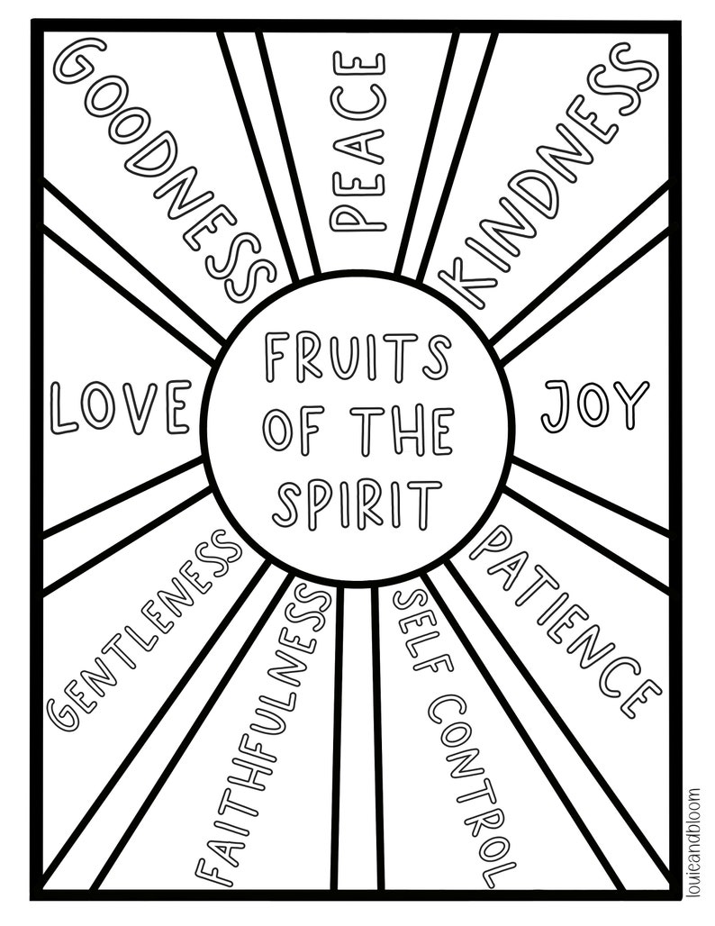 Fruits Of The Spirit Coloring Page Christian Homeschool Catholic