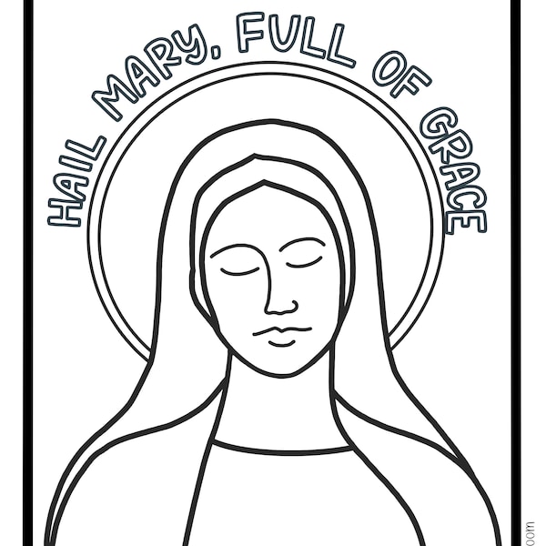 Hail Mary Coloring Page - Etsy
