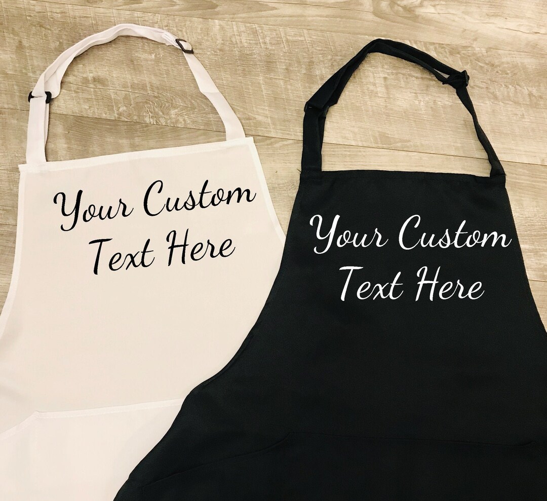 Personalized Apron, Custom Apron, Adjustable Neck, Pockets, Gift, Women ...