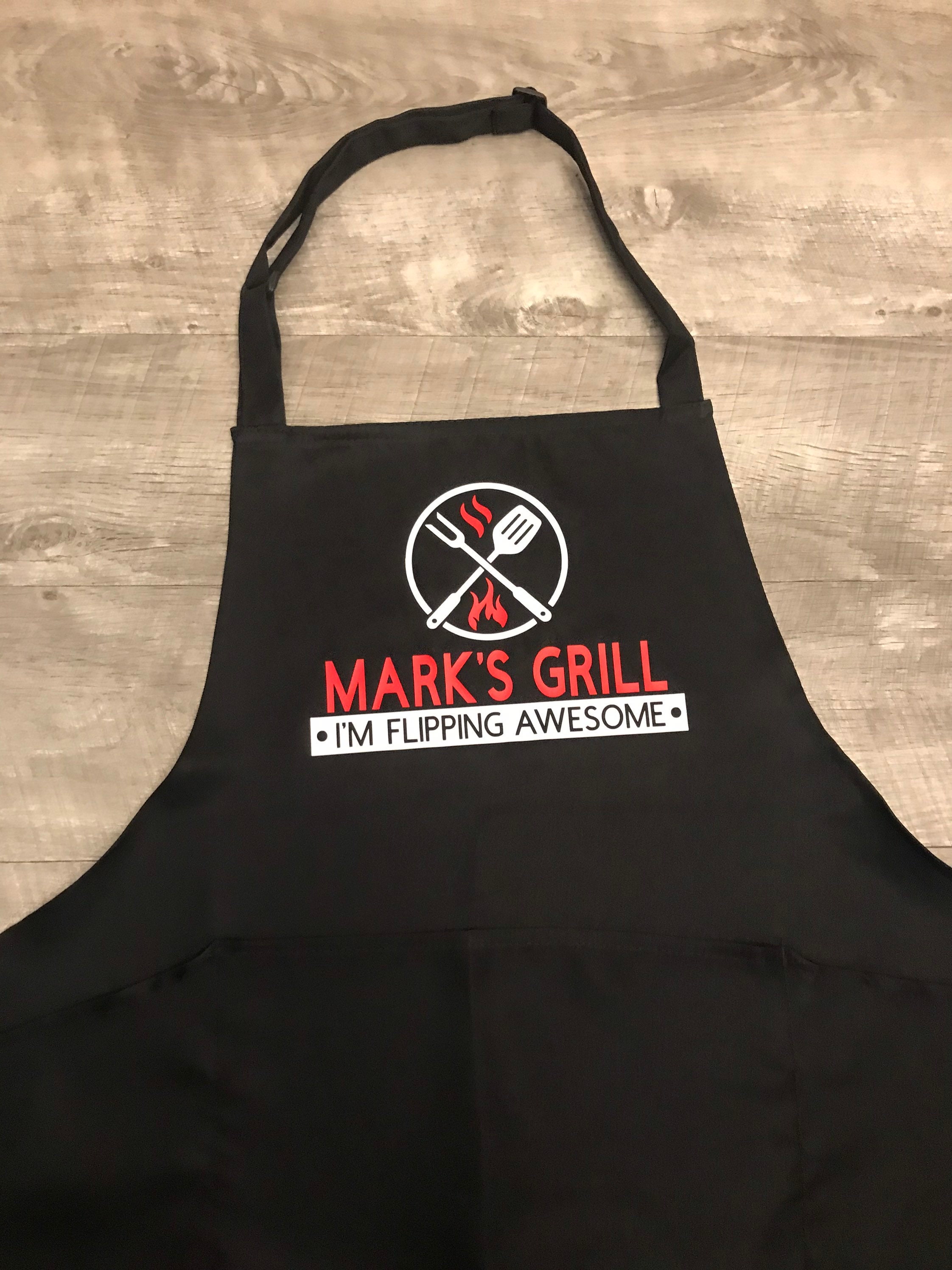 Personalized Apron, Custom Apron, Mens, Adjustable Neck, Pockets, Gift ...