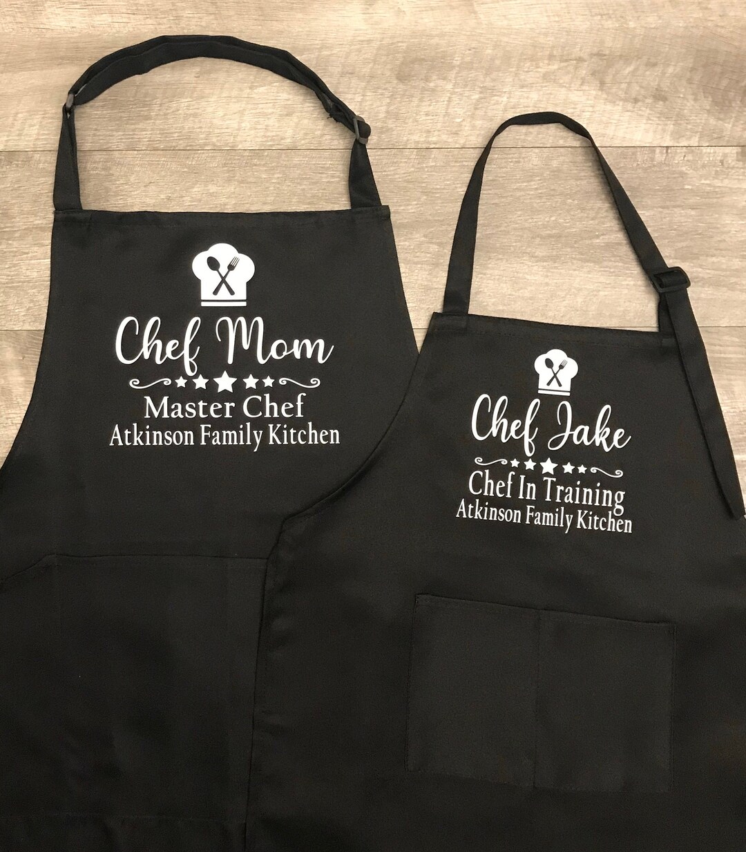 Set of 2+ Personalized Aprons, Personalized Family Aprons, Matching ...
