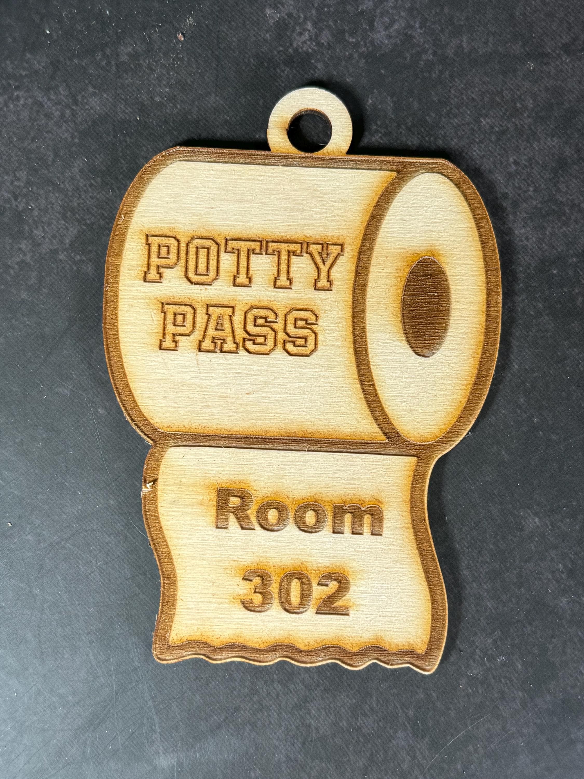 Potty Pass Classroom Bathroom Pass Laser Engraved Acrylic or Wood ...