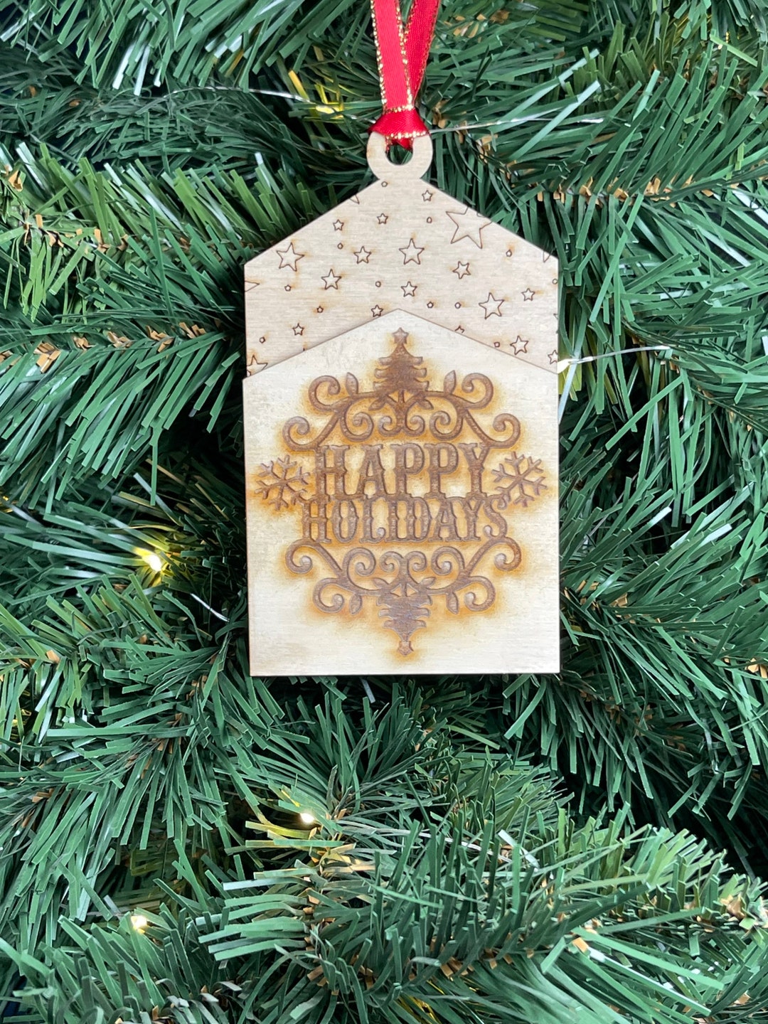 Happy Holidays Gift Card Holder Ornament - Etsy
