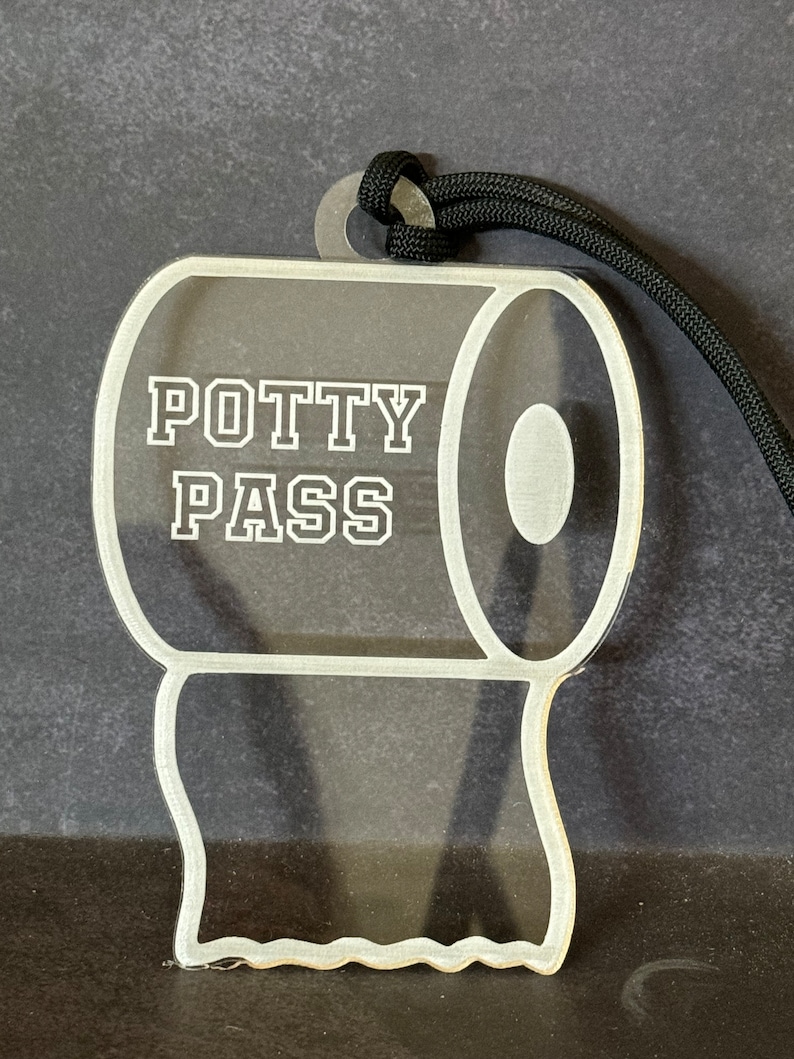 Potty Pass Classroom Bathroom Pass Laser Engraved Acrylic or Wood ...