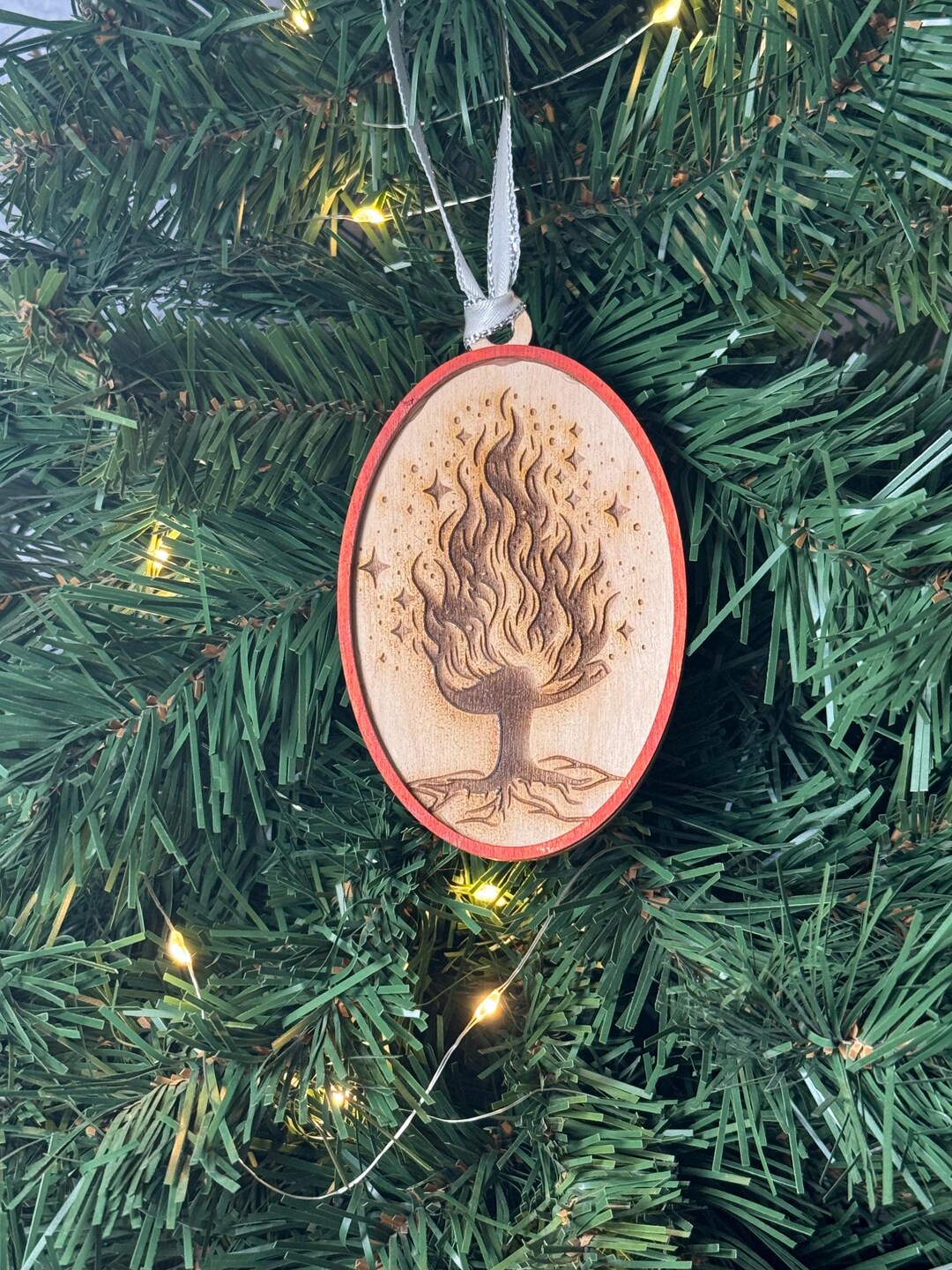 Flaming Tree Book Inspired Wooden Ornament Gift for Reader - Etsy