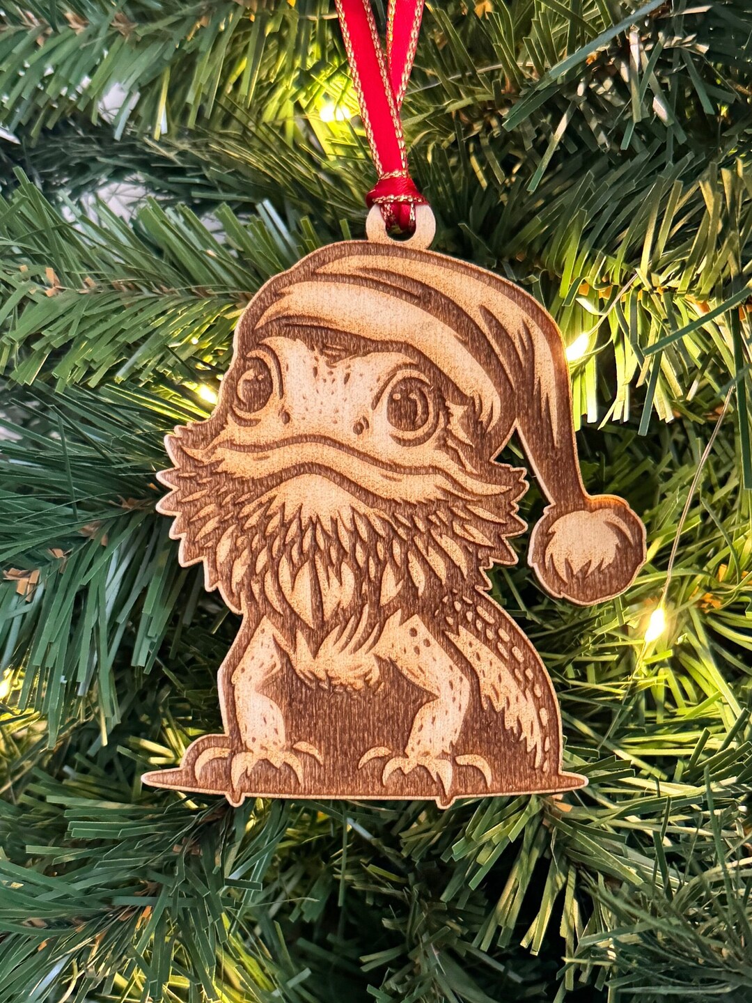 Bearded Dragon With Santa Hat Exotic Pet Ornament - Personalize ...