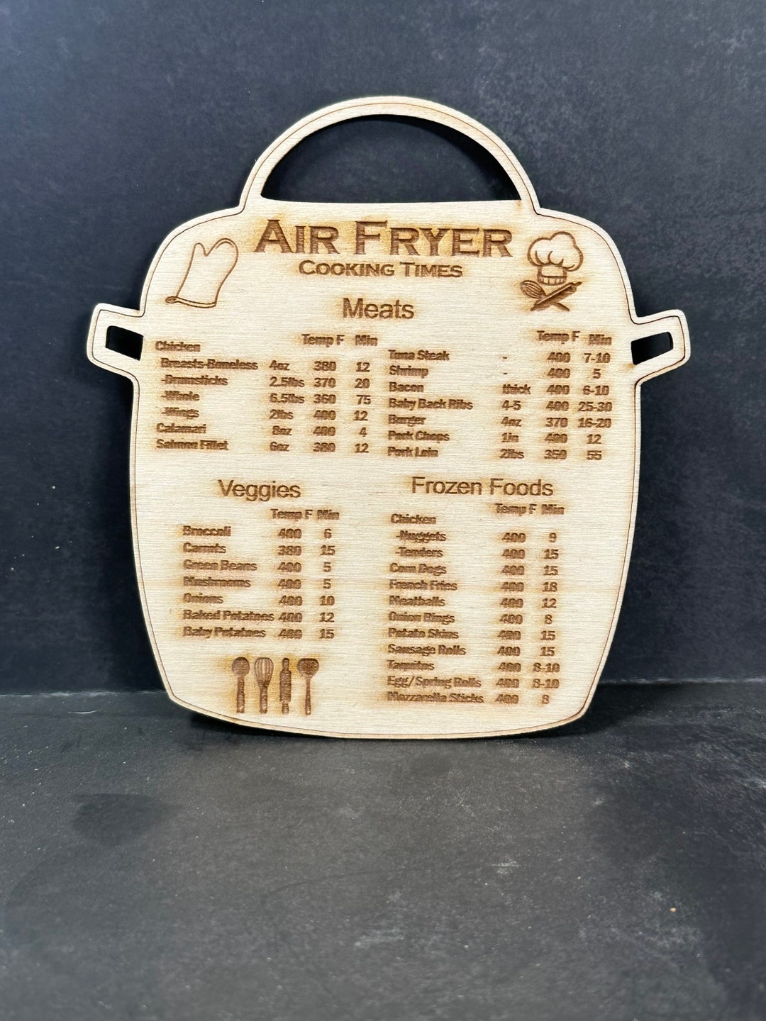 Air Fryer Cooking Times Magnet - Etsy Denmark