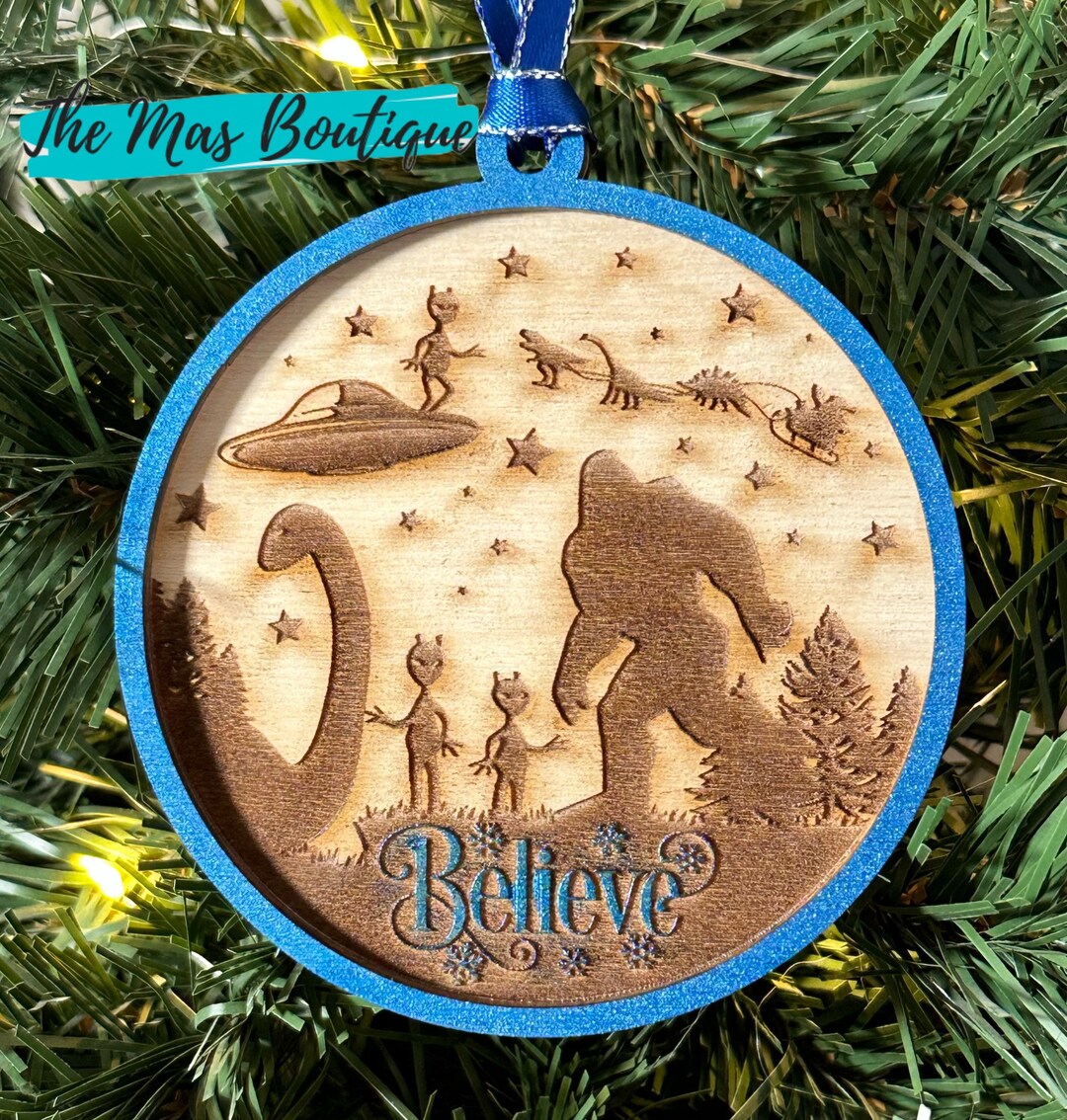 Cryptid Ornament Wood Sasquatch Gifts Believe Ornaments - Etsy