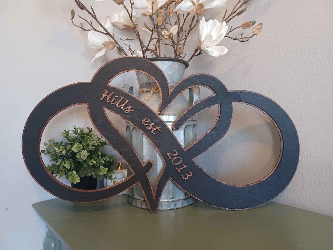 Infinity Heart Anniversary/wedding Wall Art - Etsy