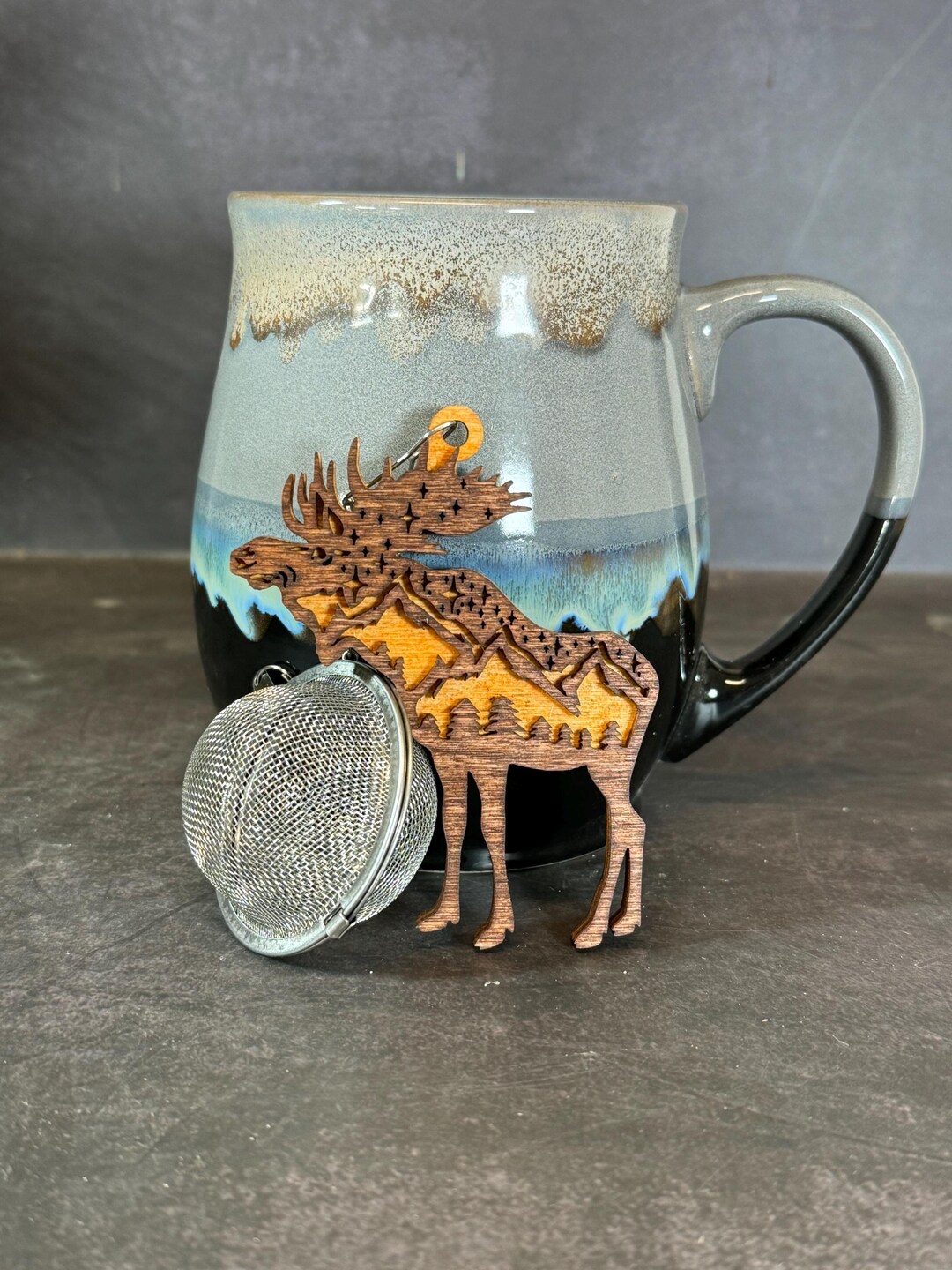 Rustic Moose Mountain Scene Tea Buddy Loose Leaf Tea Infuser - Etsy