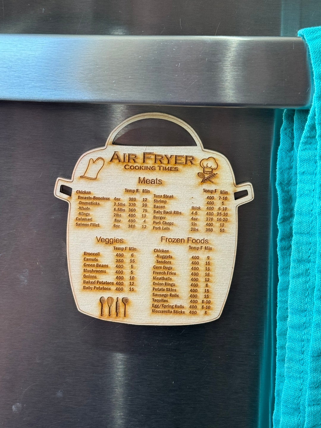 Air Fryer Cooking Times Magnet - Etsy Denmark