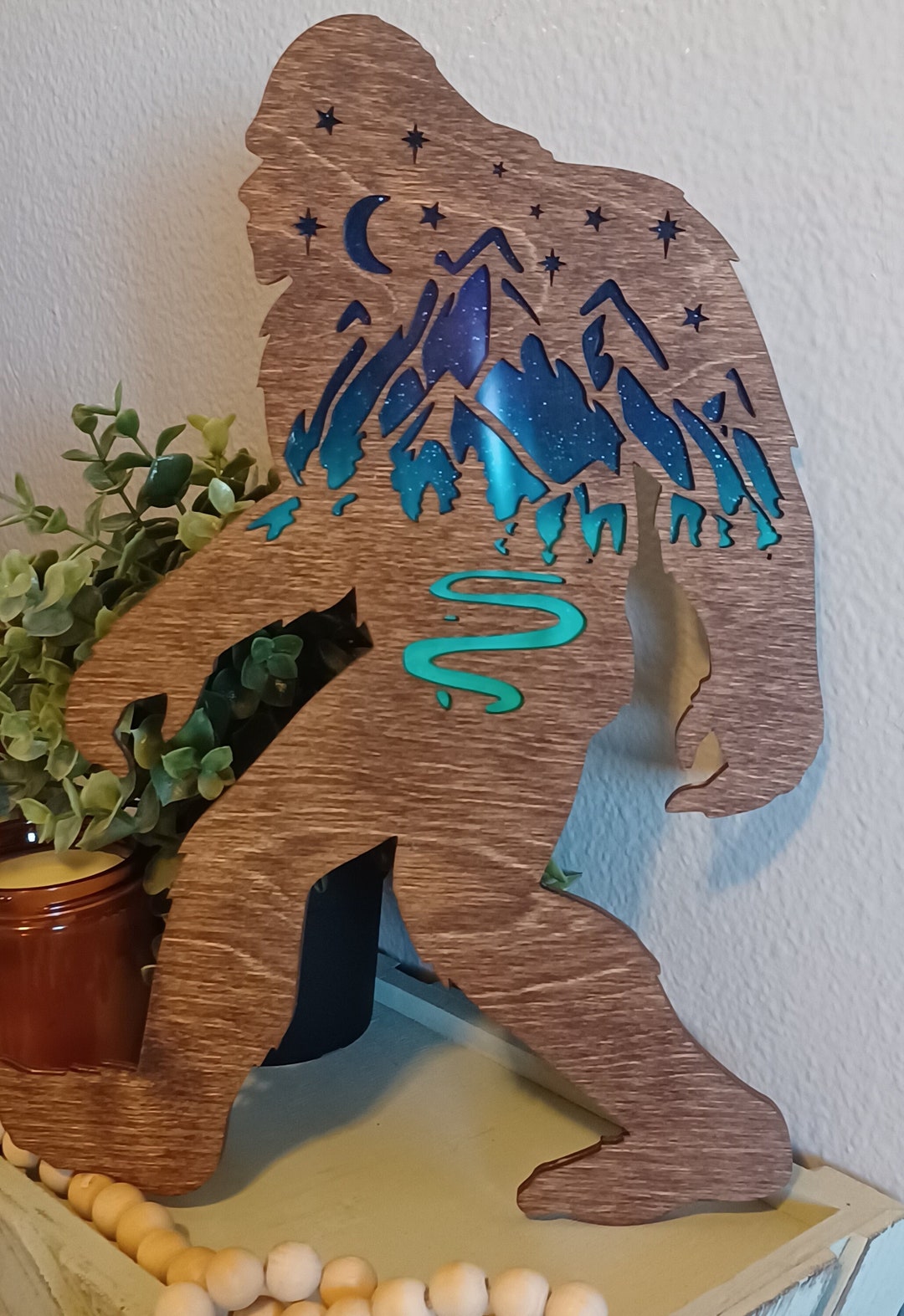 Standing Sasquatch With Vibrant Night Sky Background - Etsy