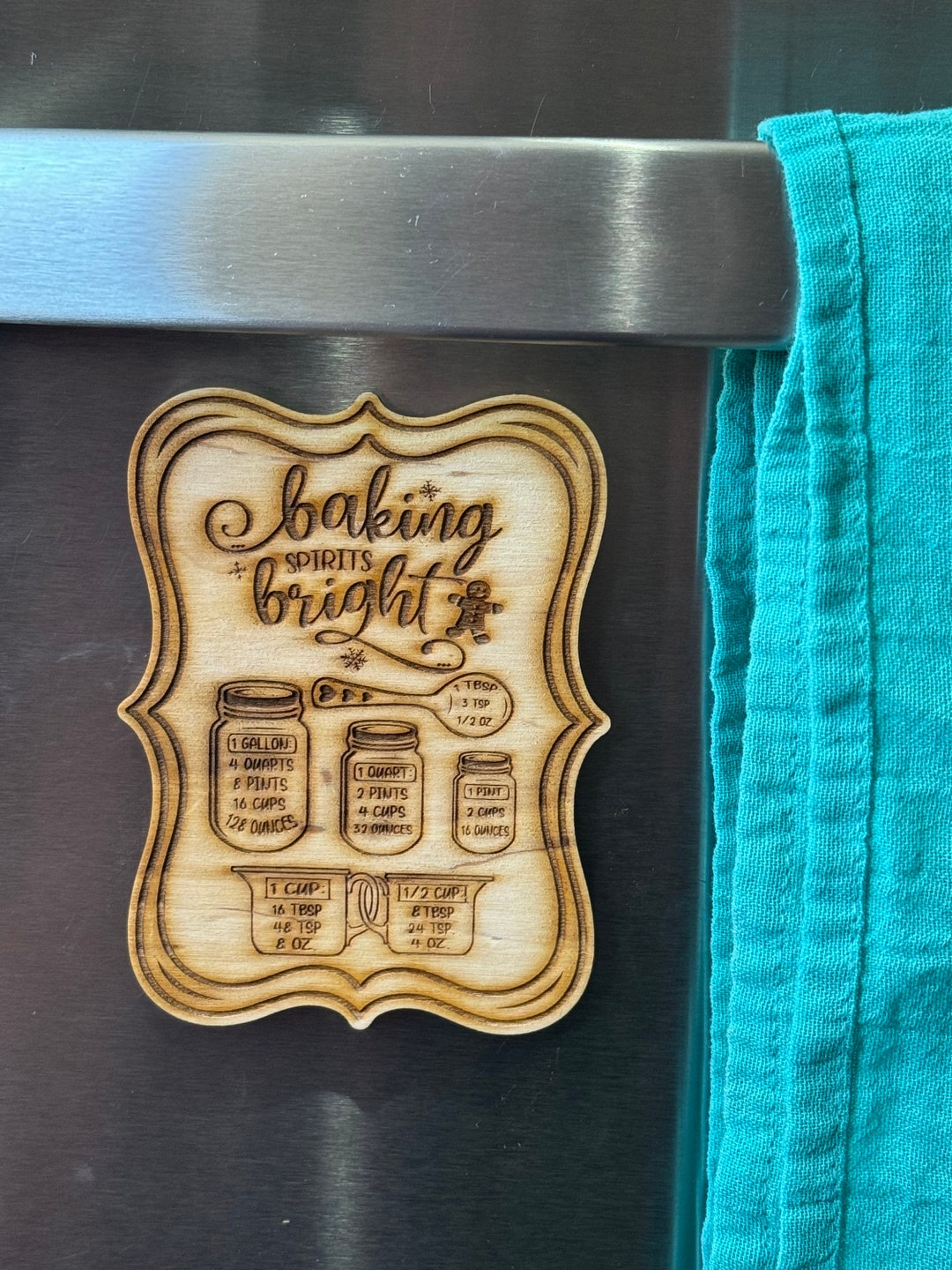 Cooking Measurement Conversions Chart Magnet Baking Spirits Bright ...