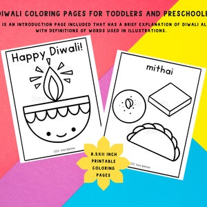 Diwali Toddler and Preschool Coloring Packet Diwali Coloring Pages for ...