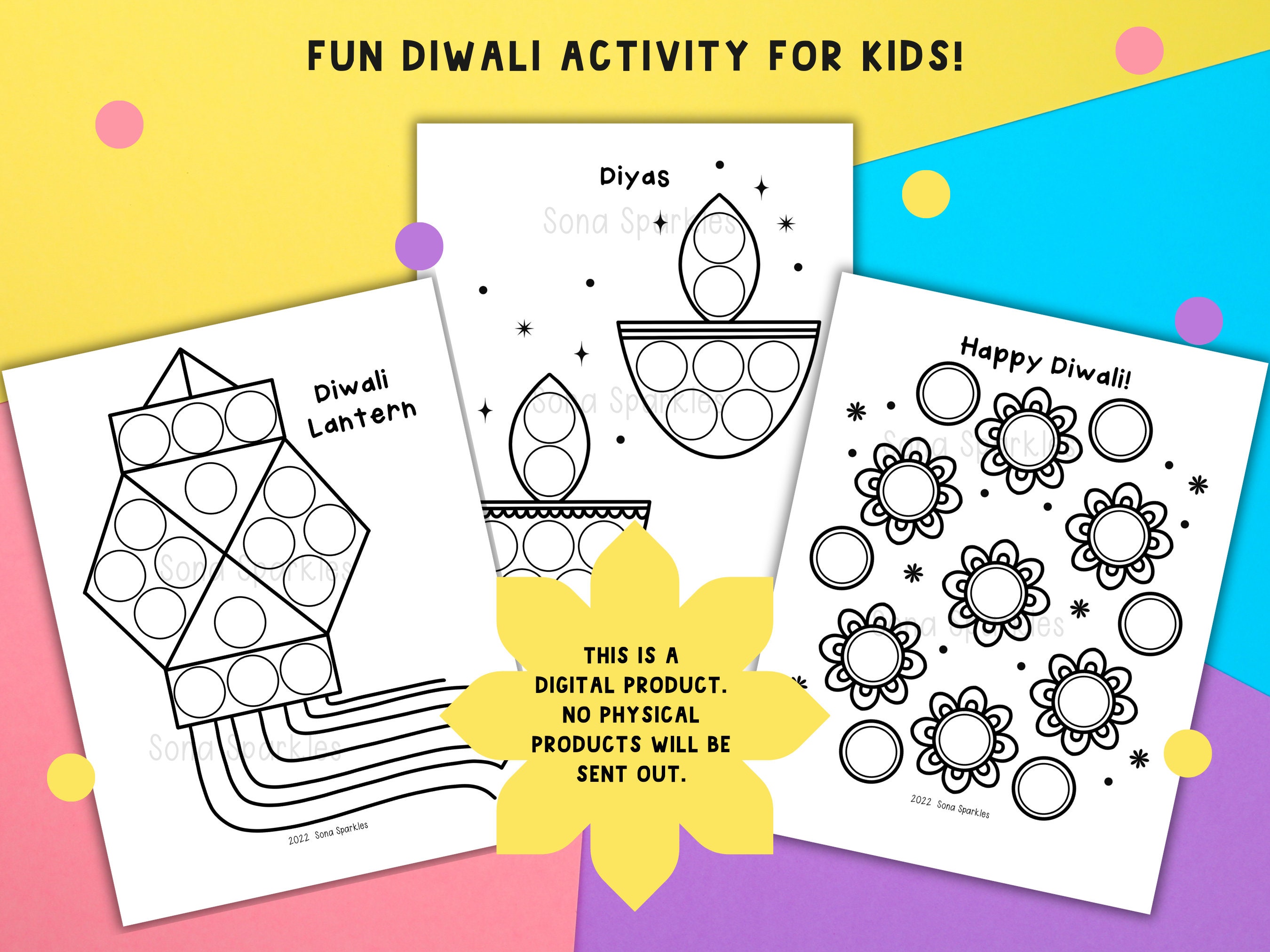 Diwali Dot Marker Coloring Packet Diwali Coloring Pages Diwali ...