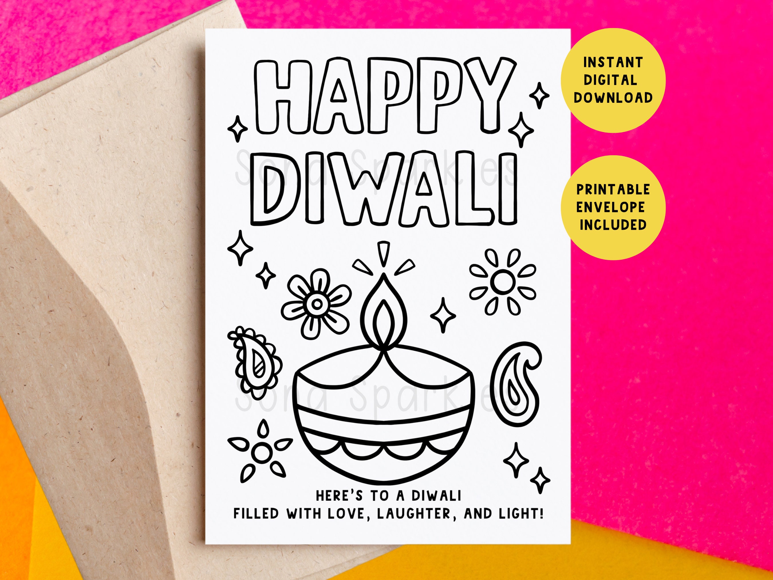 Diwali Card Diwali Printable Instant Download Diwali Greeting Card ...