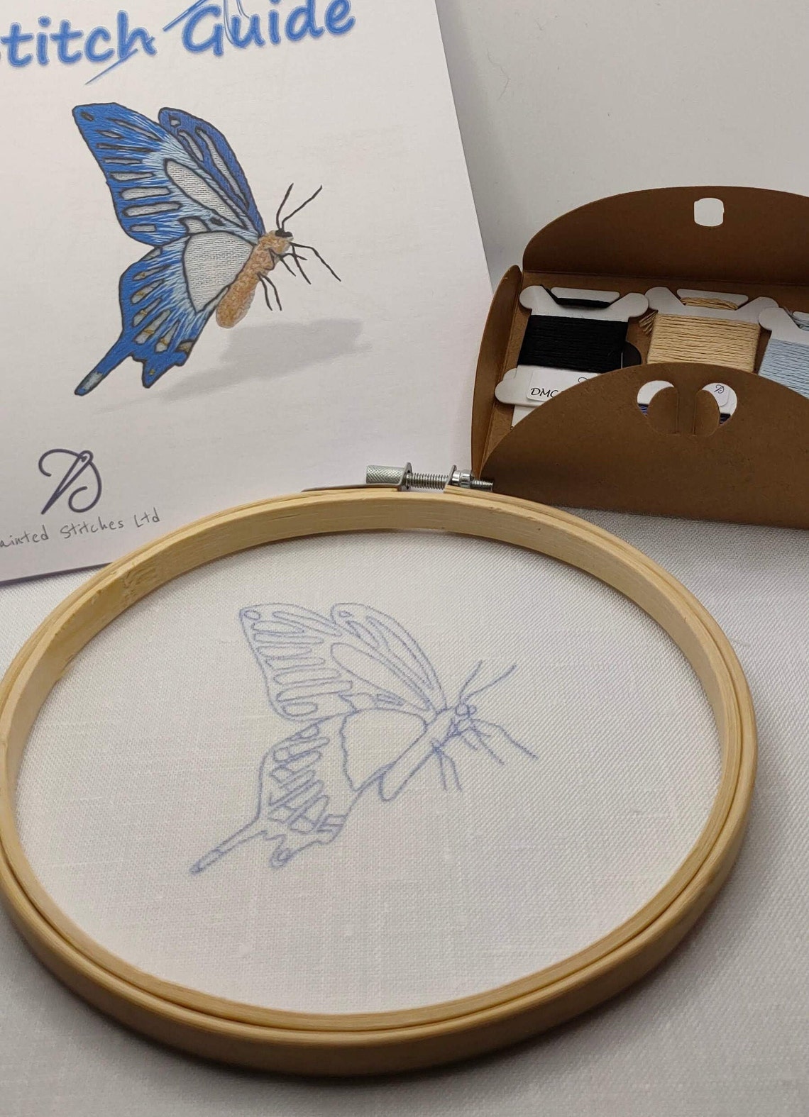 Blue Butterfly Embroidery Kit - Etsy