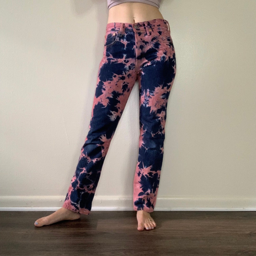 Reverse Tie-dye Vintage Levi's Jeans, Dark Wash Denim - Etsy