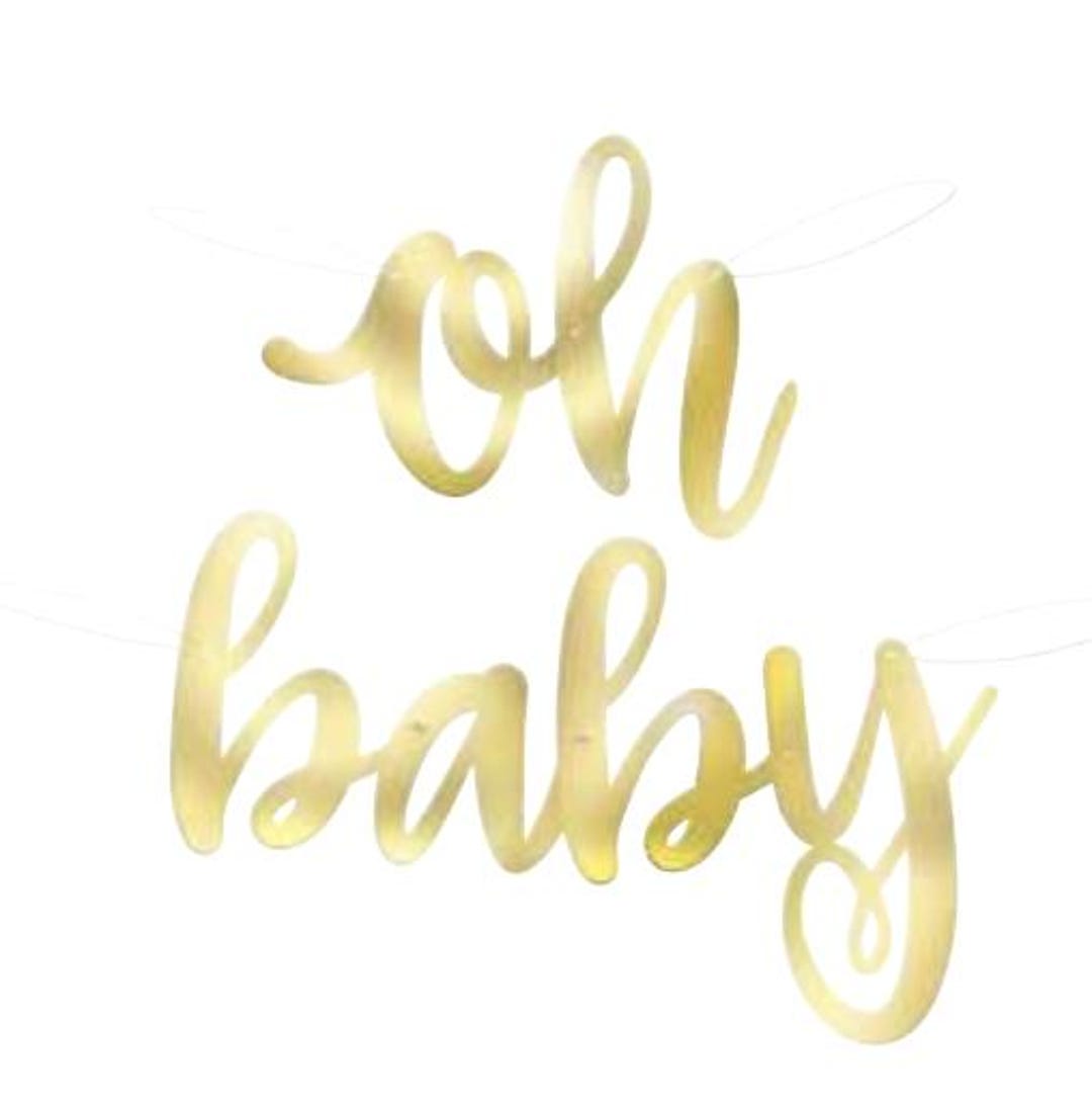 Gold Oh Baby Script Banner - Etsy