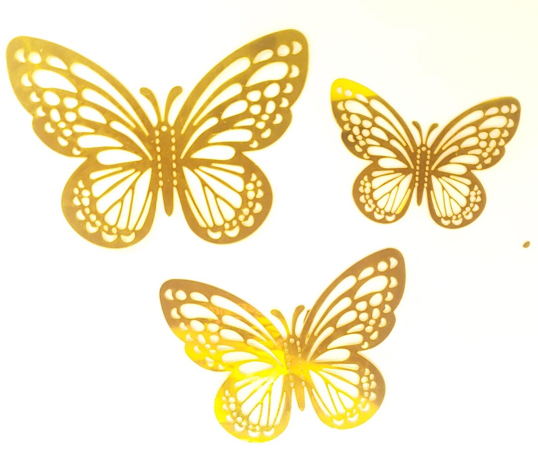Gold Metallic Butterflies 3", 4" 4.5" -- 12 Pcs - Etsy