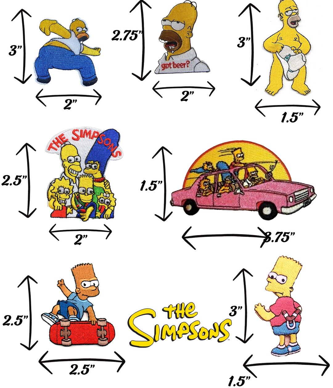 The Simpsons Patches - Etsy