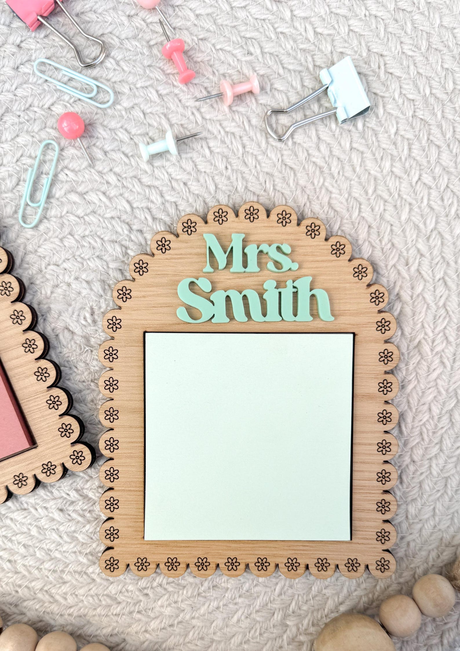 Personalized Wooden Sticky Note Holder: Laser-cut Acrylic Name - Etsy