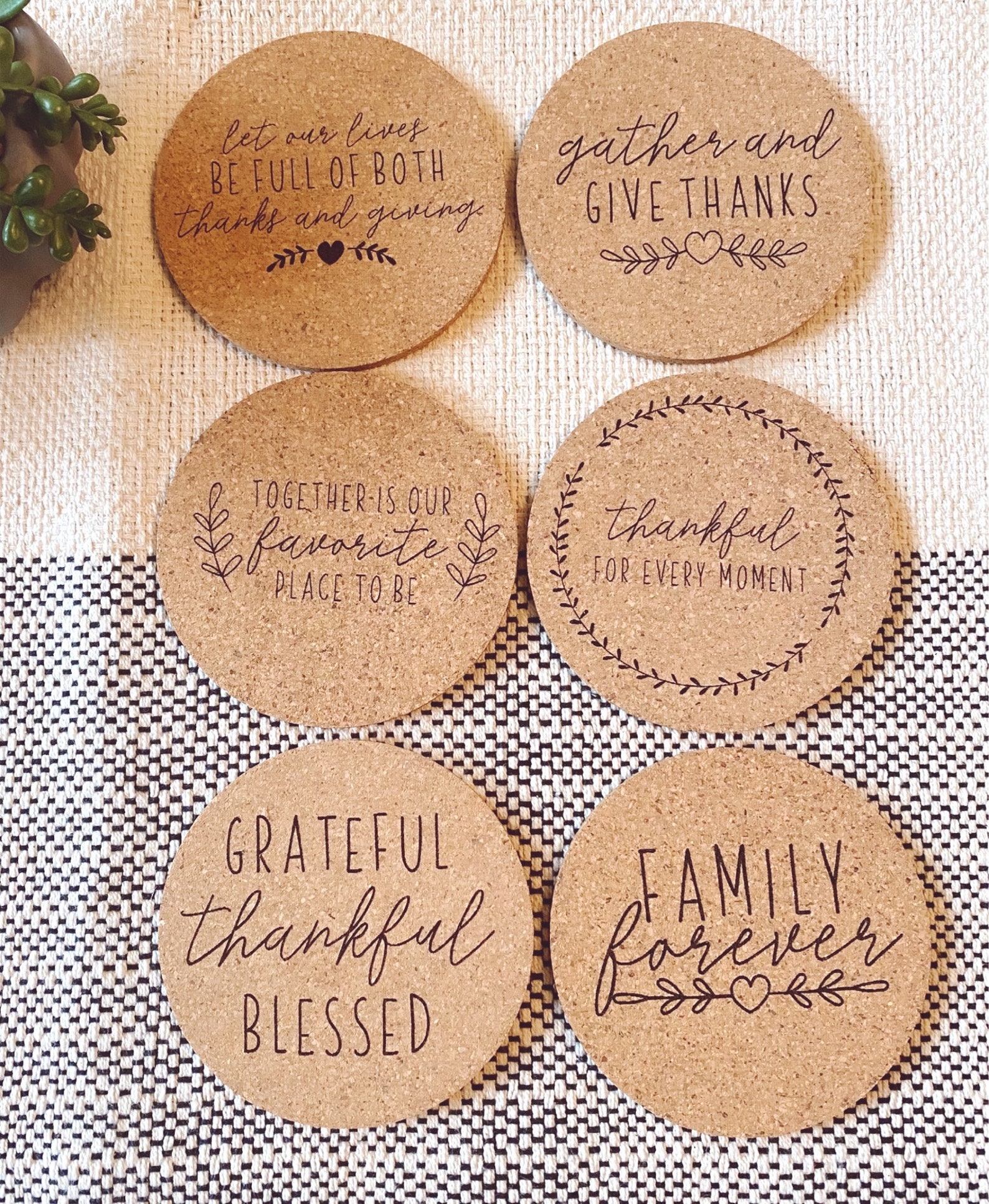 Thanksgiving Coasters Fall Theme Coaster Set Fall Table | Etsy