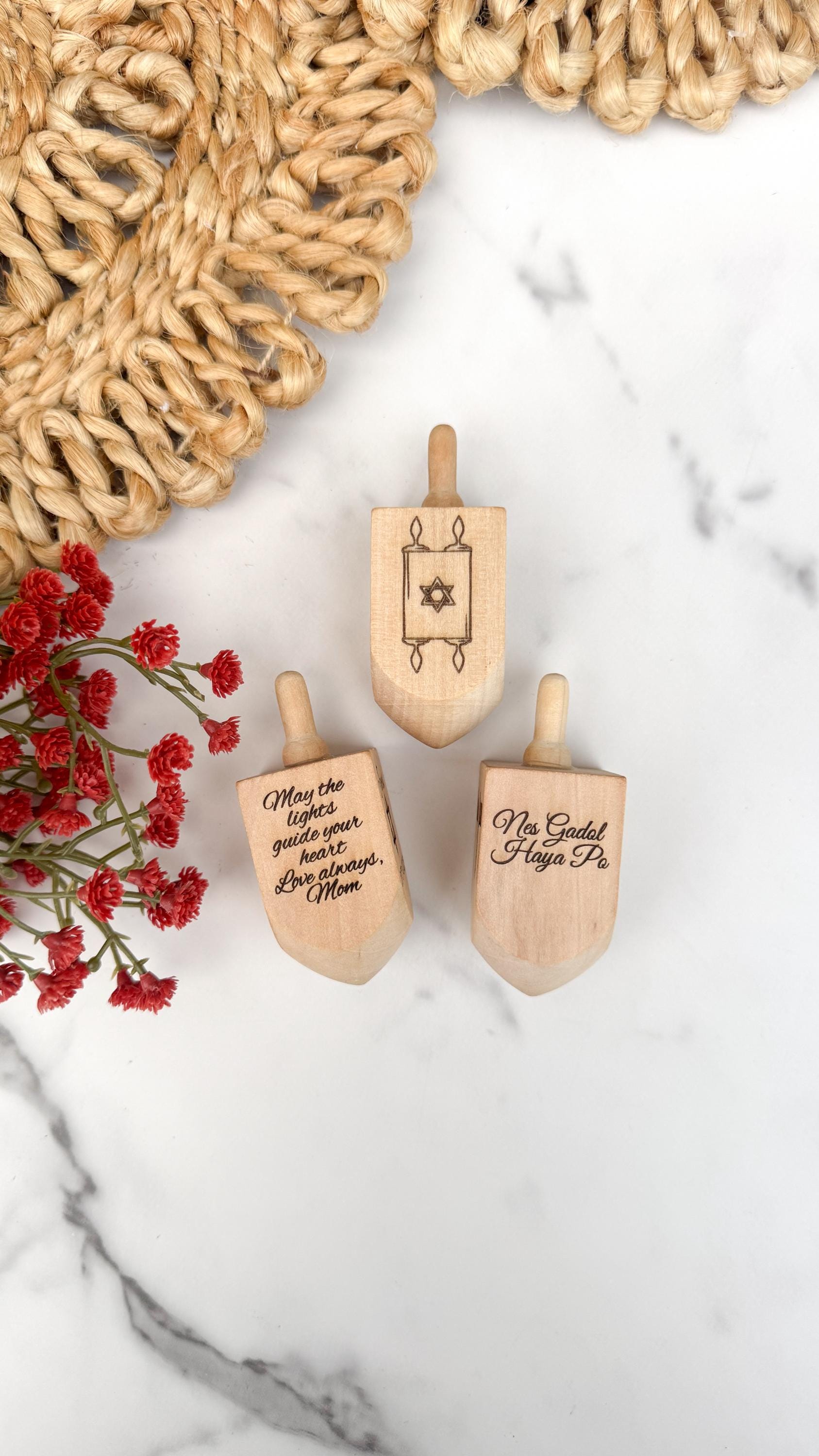 My First Hanukkah Wooden Dreidel Keepsake, Dreidel With Hebrew ...