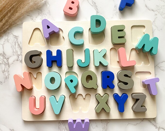 Chunky Alphabet Puzzle Acrylic Puzzle Montessori Toys Childrens Games ...