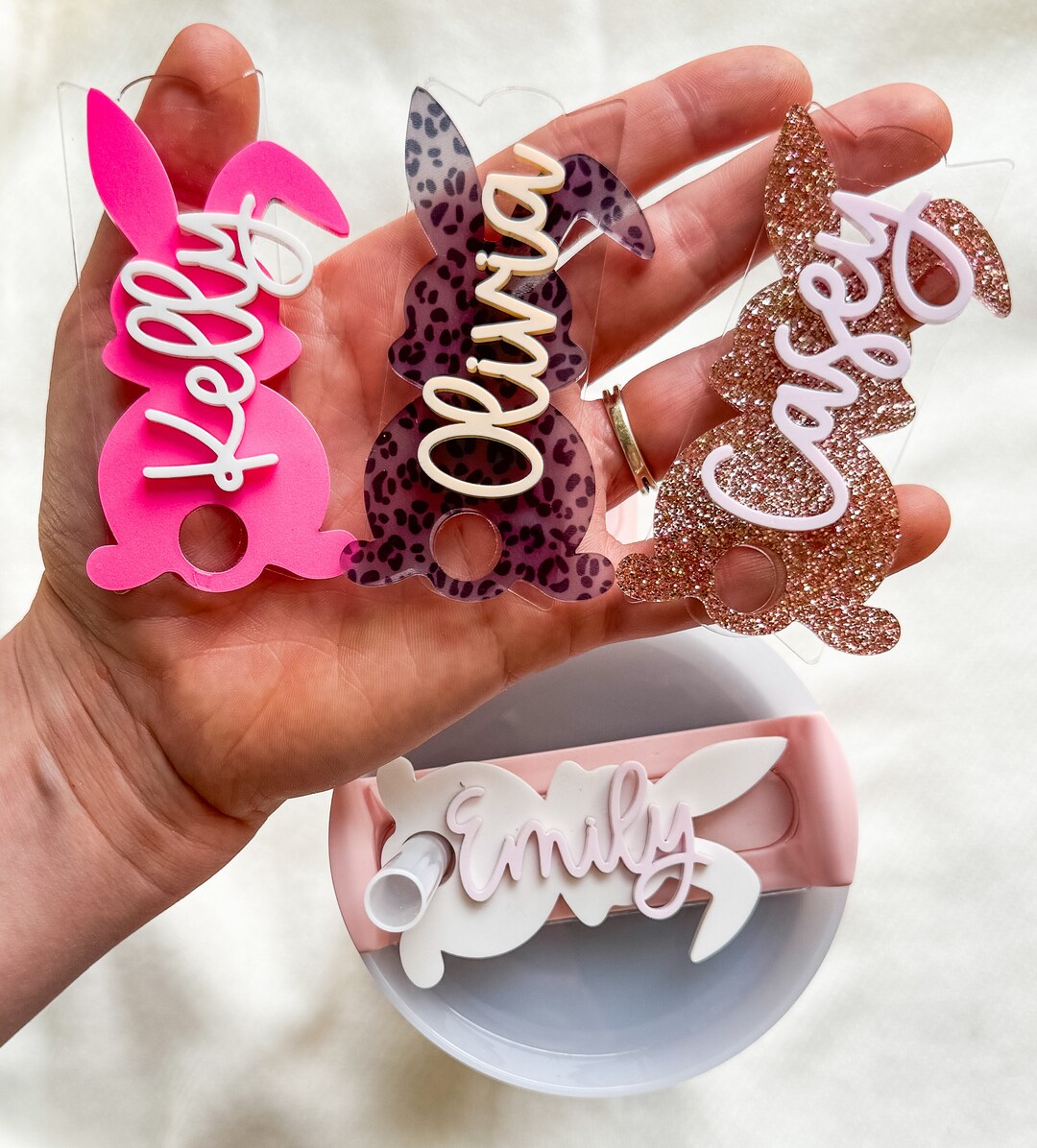 Easter Bunny Stanley Lid Tag | Bunny Stanley Tag | Bunny Stanley Plate ...