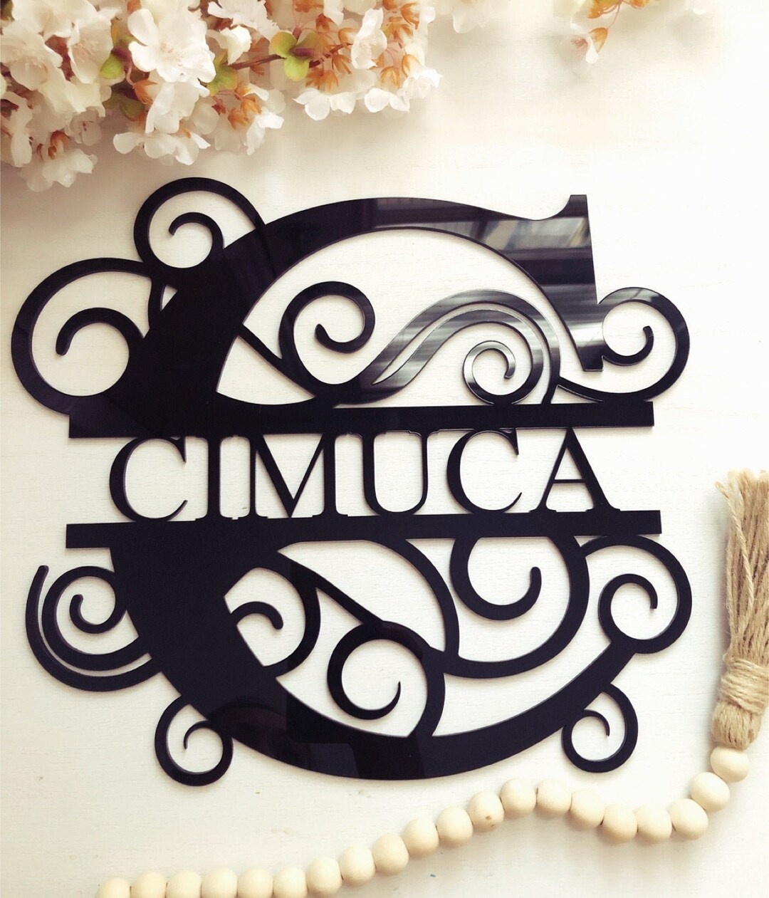 Personalized Acrylic Family Name Sign: Monogram Wall Decor - Etsy