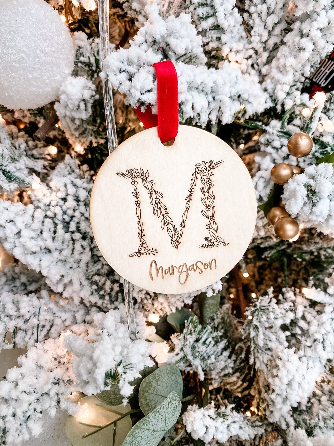 Personalized Name Wood Letter Christmas Ornament - Laser Cut Christmas ...