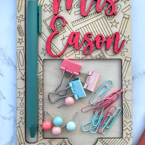 Personalized Teacher Sticky Note Holder: Birch Wood Gift - Etsy