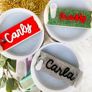 Custom Stanley H2.0 Name Tag 30 or 40 Oz - Glitter Name Topper ...