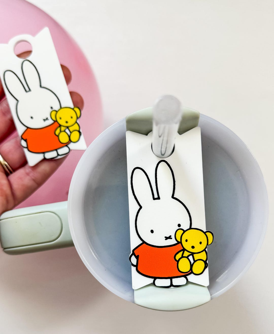 Miffy Bunny Stanley Tumbler Topper: Personalized Acrylic Name Plate - Etsy