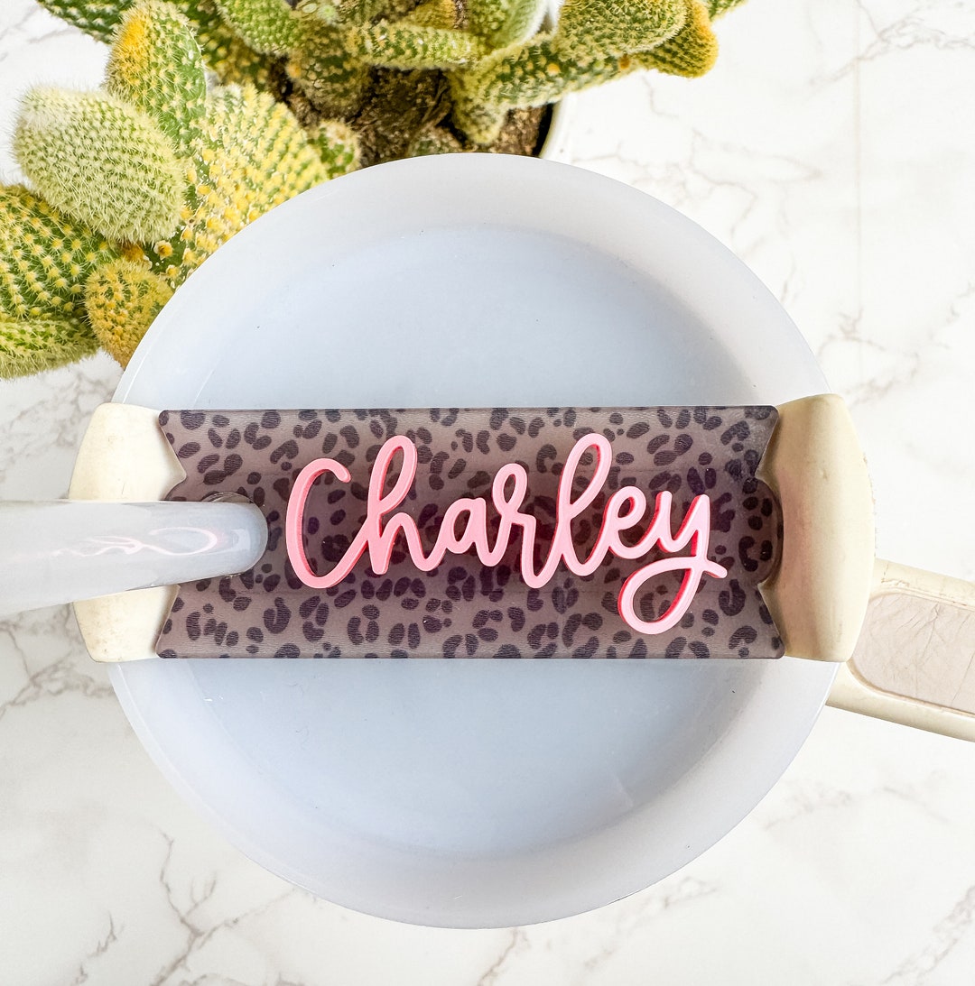 Stanley Lid Tag | LEOPARD Name Plate Backround | Name Plate Tag ...