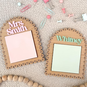 Retro Wooden Sticky Note Holder Note Pad Holder Office Gift Desk ...