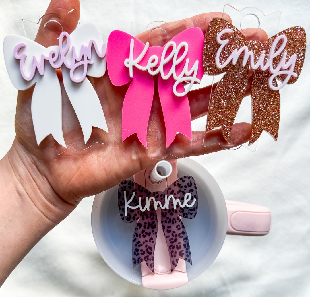 Personalized Bow Name Plate Tag: Stanley Tumbler Accessory - Etsy