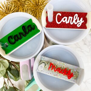 Custom Stanley H2.0 Name Tag 30 or 40 Oz - Glitter Name Topper ...