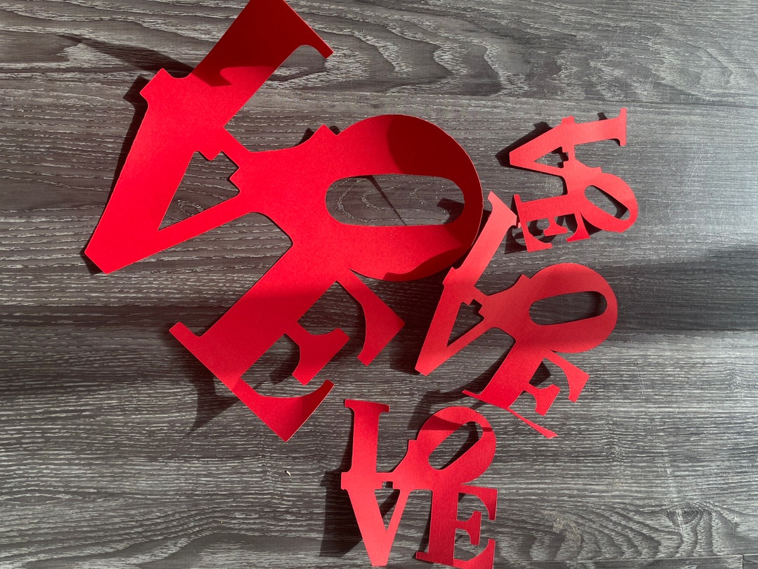 LOVE Valentines Paper Cut Outs - Etsy UK