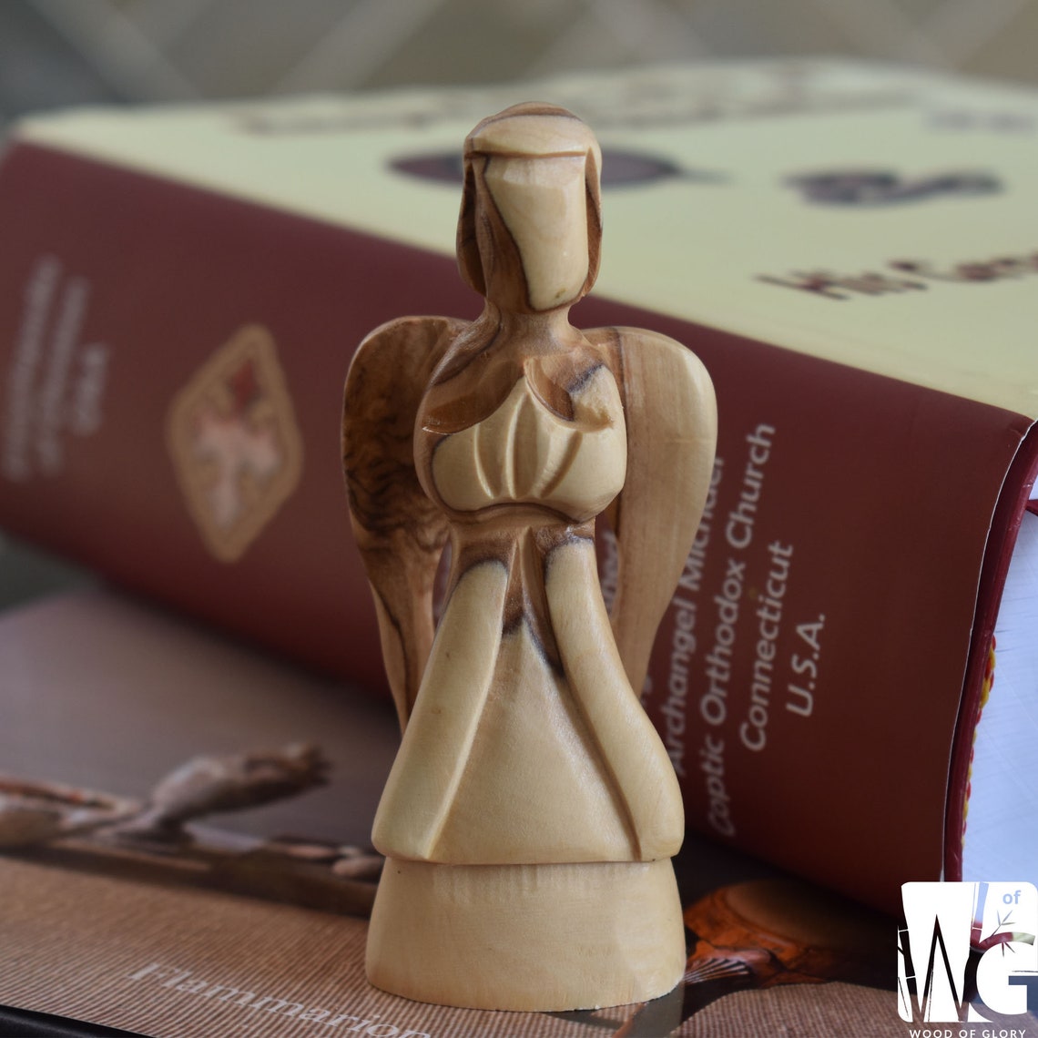 GUARDIAN ANGEL Figurine Faceless Vintage Sculpture Praying Hand Made ...