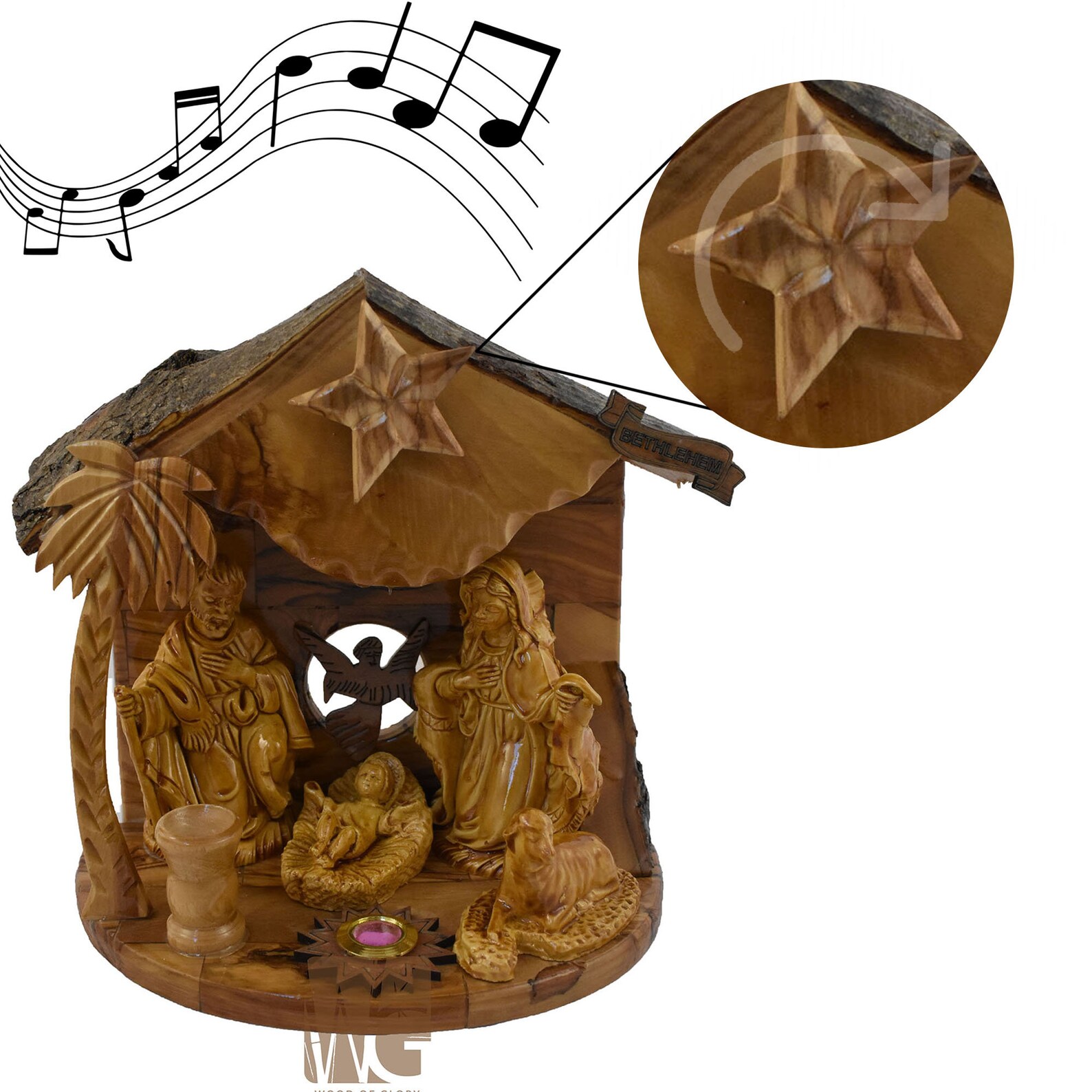 MUSIC box NATIVITY Scene MANGER Christmas gift home decor | Etsy