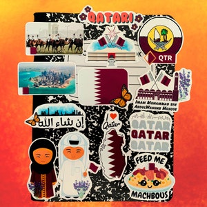 Qatar Theme Decals Set of 13 Waterproof Stickers Qatari Art Culture ...