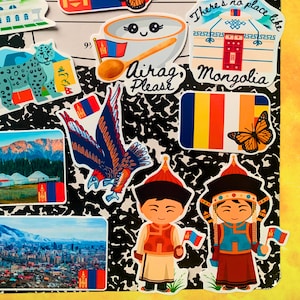Mongolia Theme Decals Set of 15 Waterproof Stickers Mongolian Culture ...