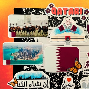 Qatar Theme Decals Set of 13 Waterproof Stickers Qatari Art Culture ...