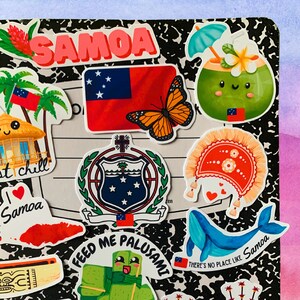 Samoa Theme Decals Gift Set of 14 Waterproof Stickers Samoan Souvenir ...