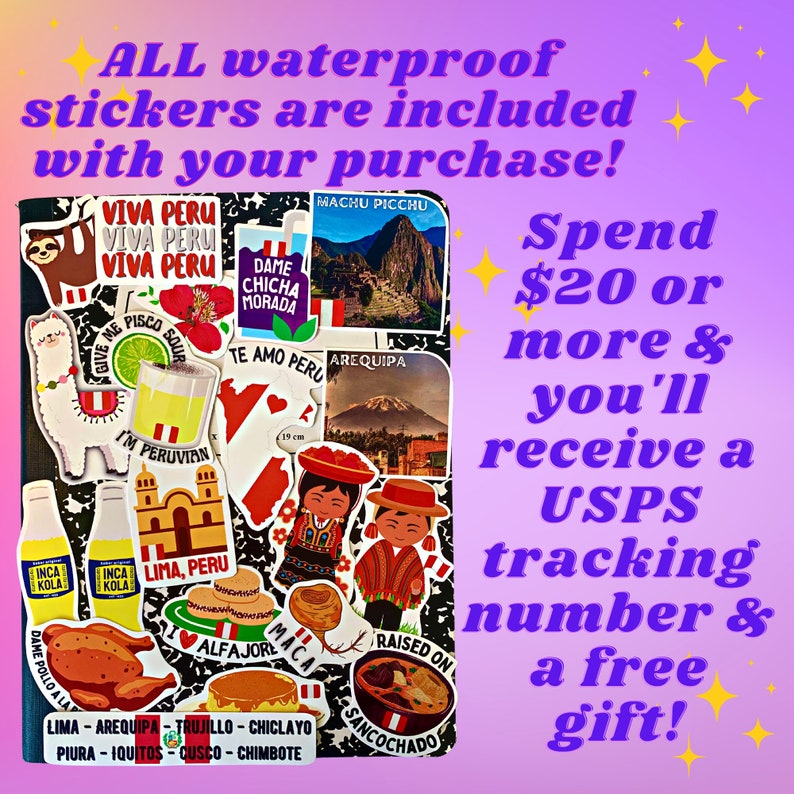 Peru Themed Decals Waterproof Stickers Pack of 20 Peruvian - Etsy